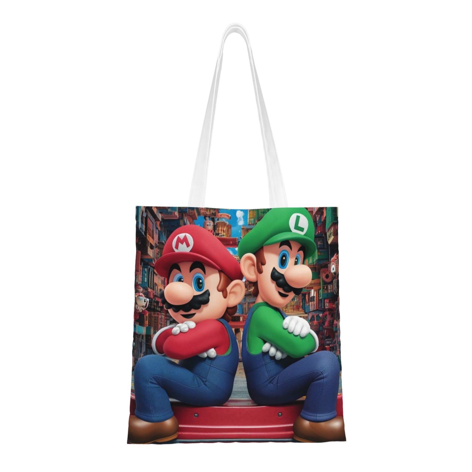 Super Mario And Luigi53 Tote Bag For Women Girls Girly Cartoon Canvas ...