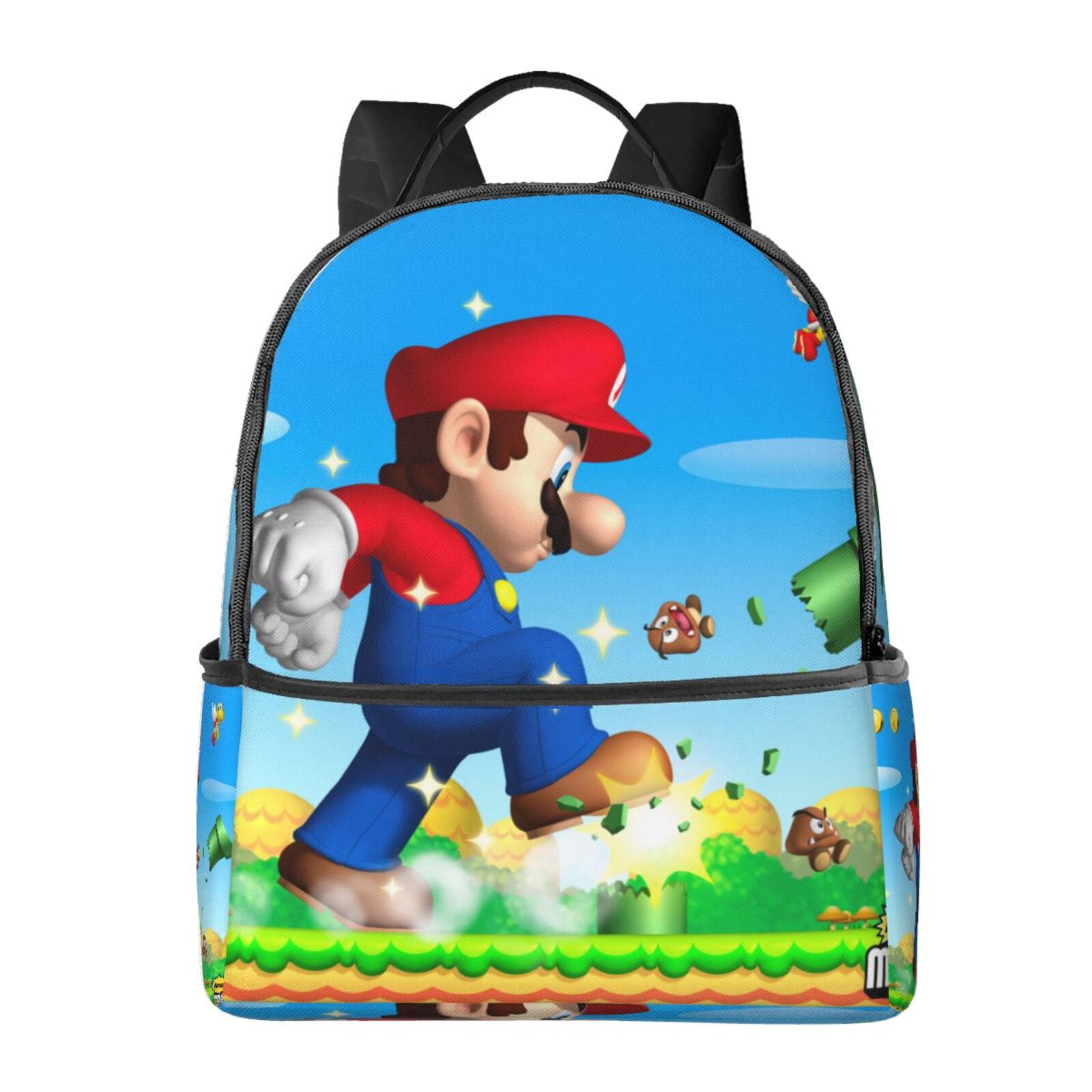 Super Mario Animated Backpack School Bag Bookbag Satchel Large Capacity ...