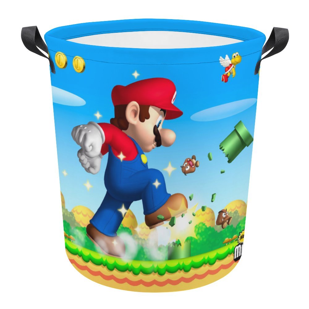 Super Mario Animated Circular Laundry Hamper Foldable Large Storage ...