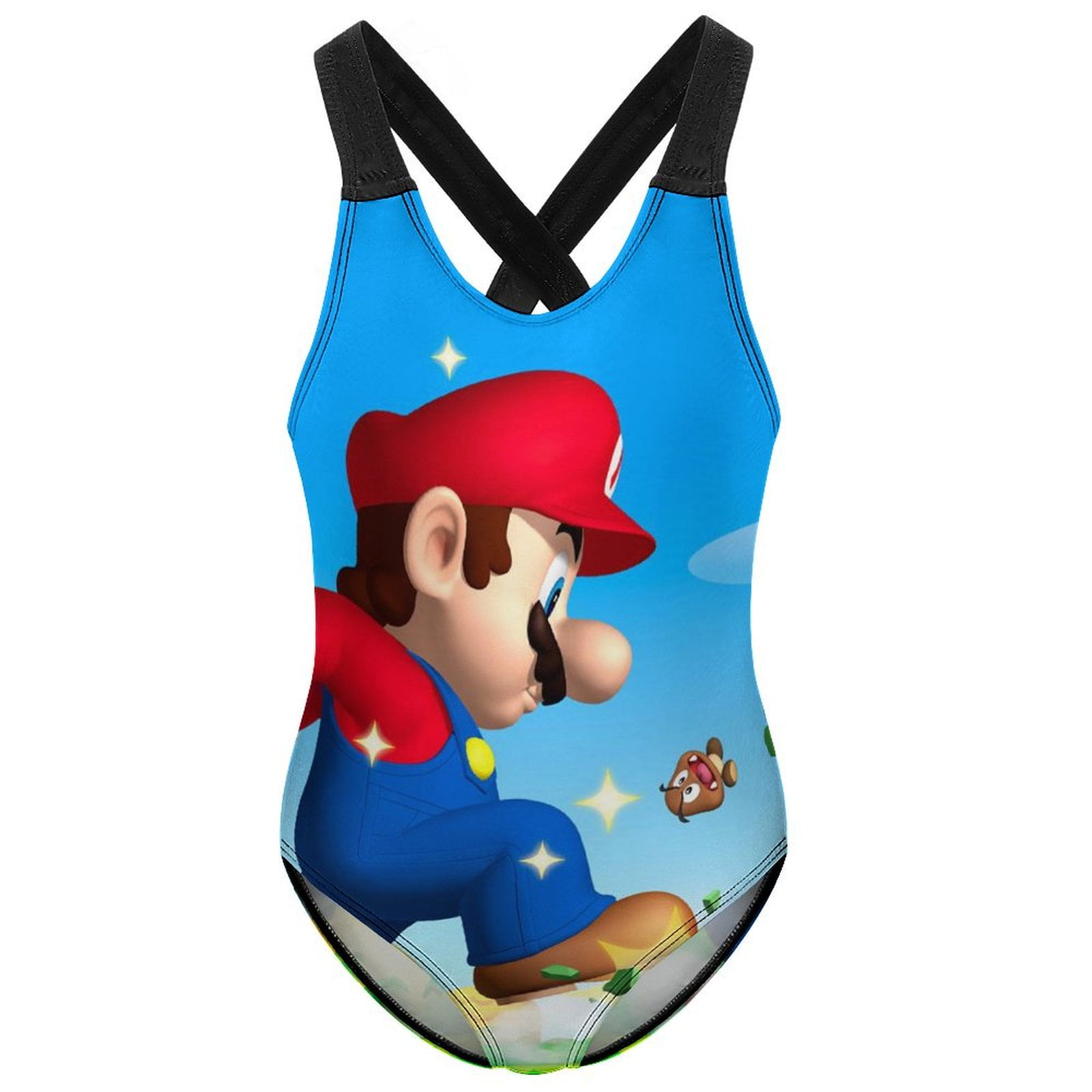Super Mario Animated Girl's One-piece Swimsuit Summer Children's Beach ...