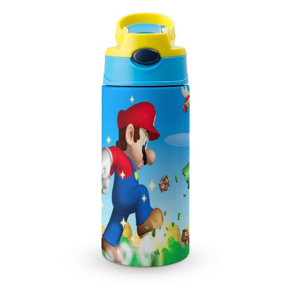 Super Mario Animated Kid's Insulated Water Bottle With Straw Vacuum ...