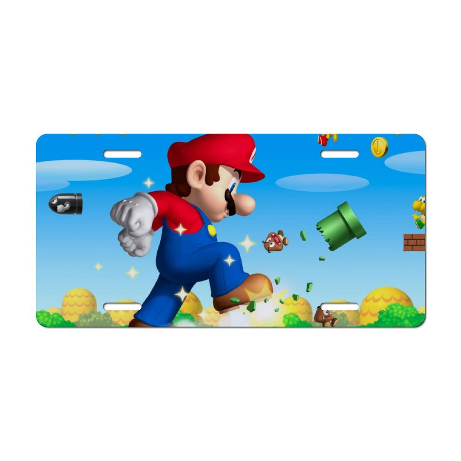 Super Mario Animated License Plate Cover Aluminum For Various Car Truck ...