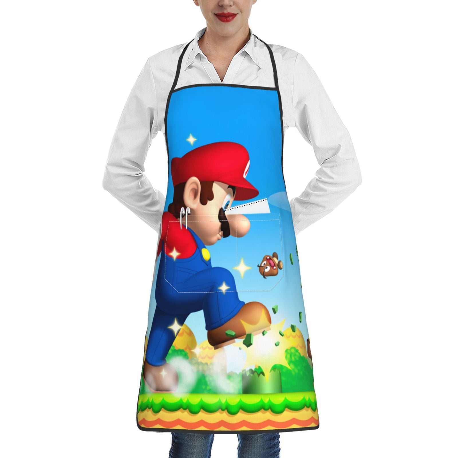 Super Mario Animated Waterproof Apron Home Decor Kitchen Fashion Apron ...