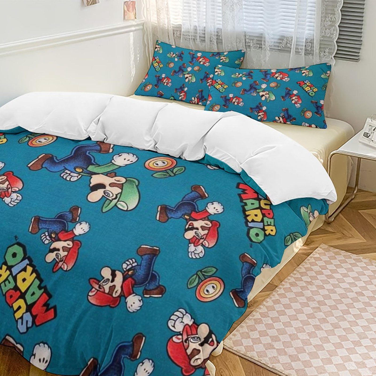 Super Mario Anime Cartoon Bedding 3-Piece Set, 79 X 90 Inches, 1 Duvet ...