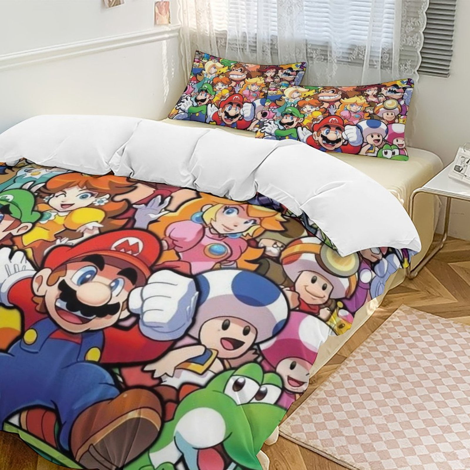 Super Mario Anime Cartoon Bedding 3-Piece Set, 79 X 90 Inches, 1 Duvet ...