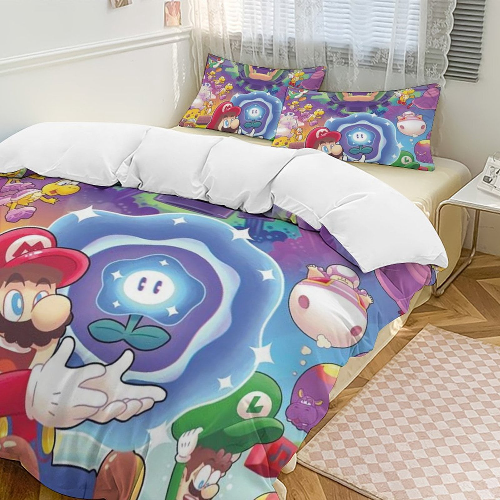 Super Mario Anime Cartoon Bedding 3-Piece Set, 79 X 90 Inches, 1 Duvet ...