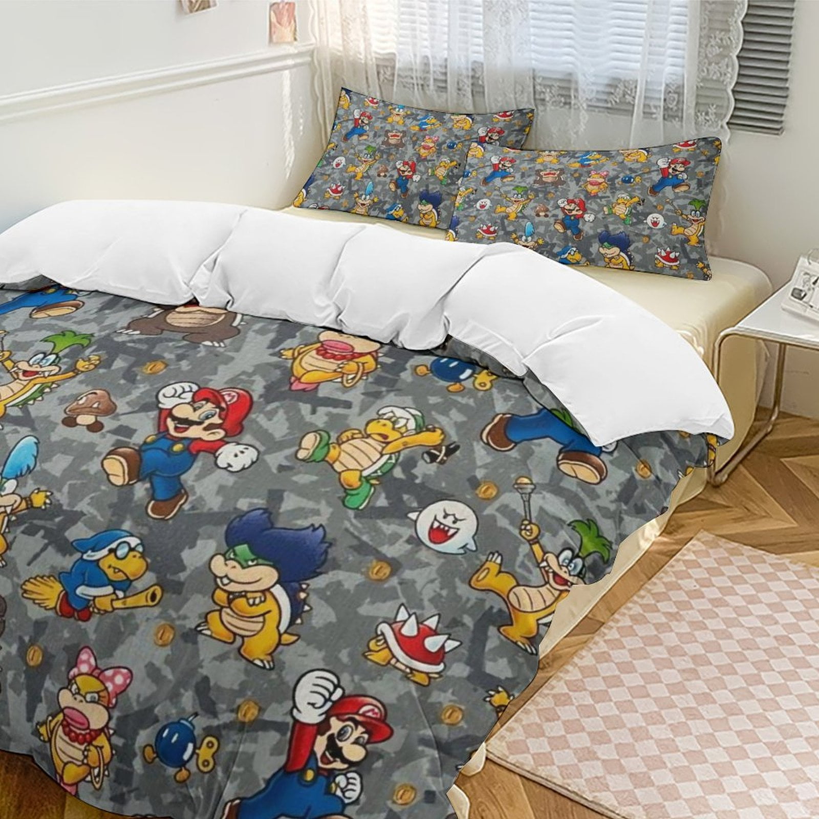 Super Mario Anime Cartoon Bedding 3-Piece Set, 79 X 90 Inches, 1 Duvet ...