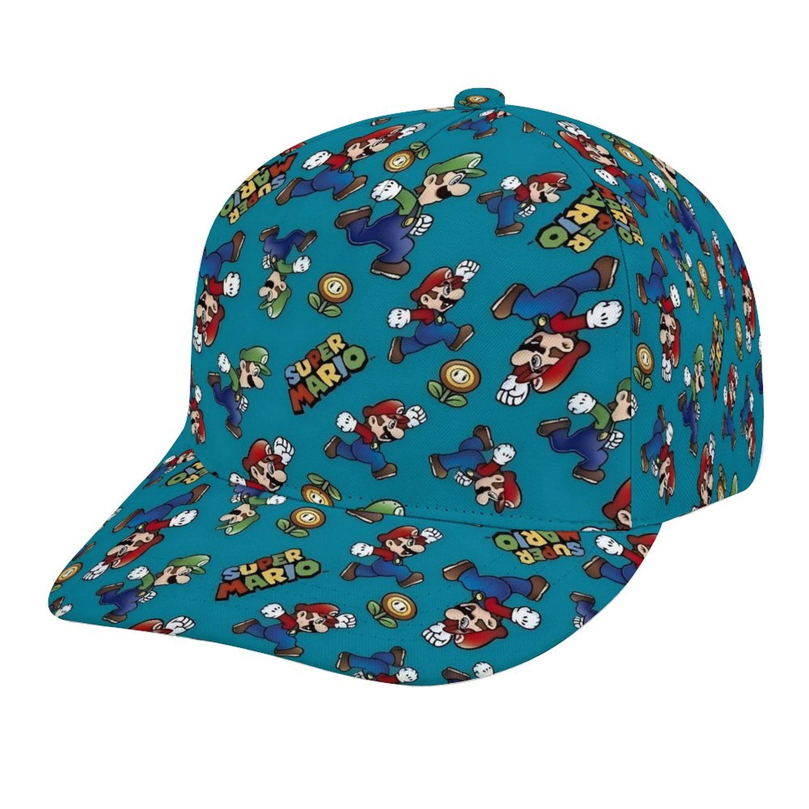 Super Mario Anime adult full print curved rubber baseball cap one size ...