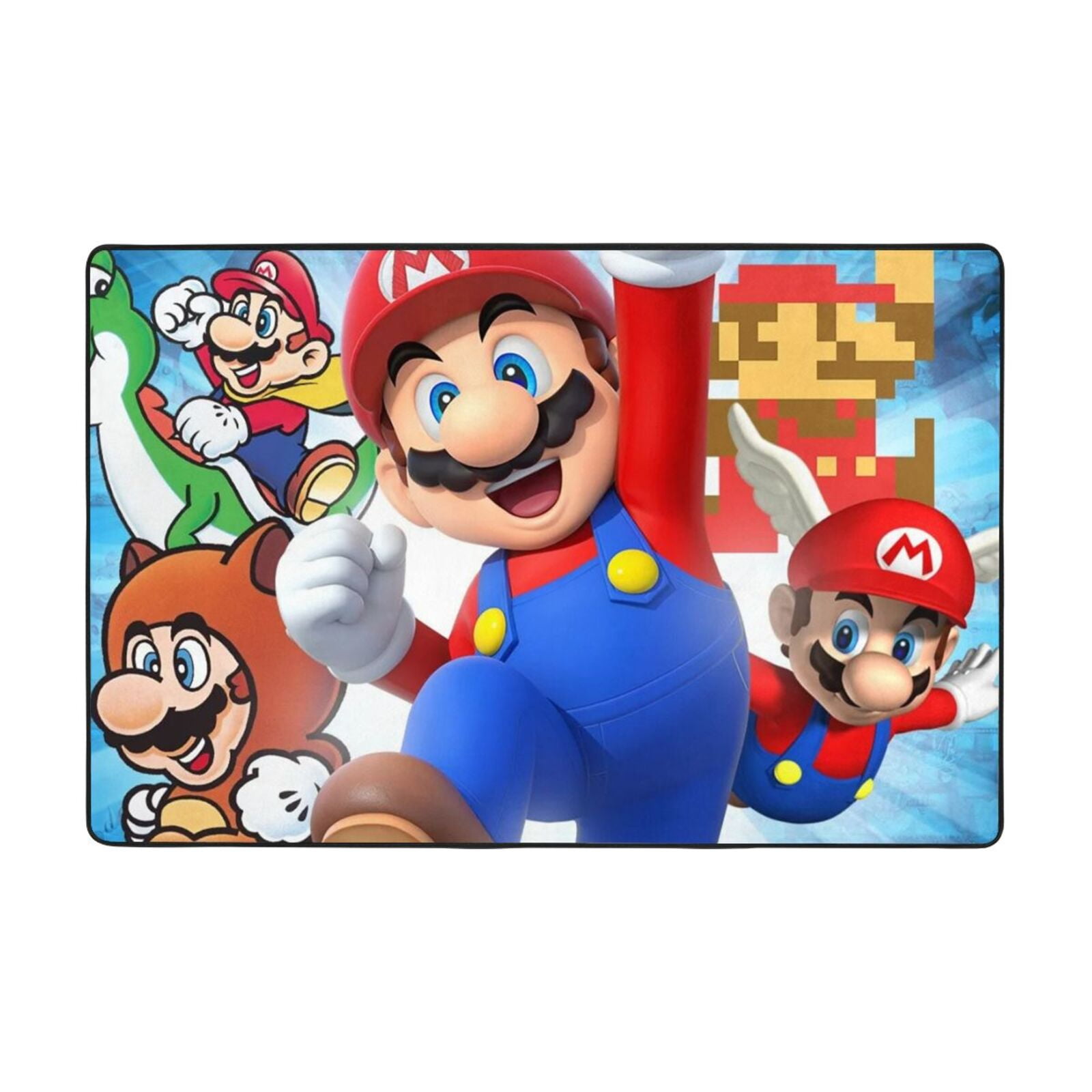 Super Mario Area Rugs, Large Carpet, Washable Rug Mat, Flannel Non-Slip ...