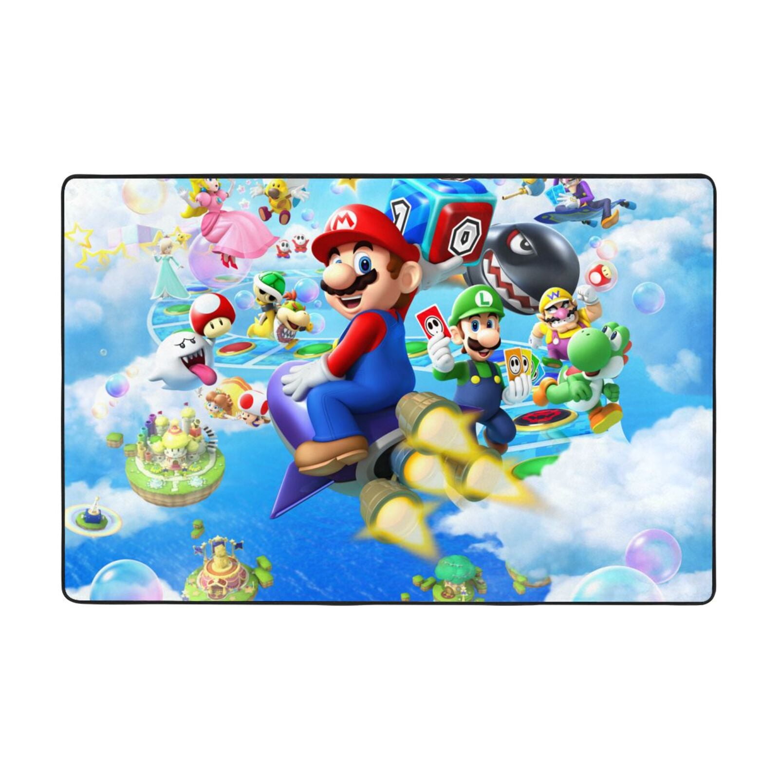 Super Mario Area Rugs, Large Carpet, Washable Rug Mat, Flannel Non-Slip ...