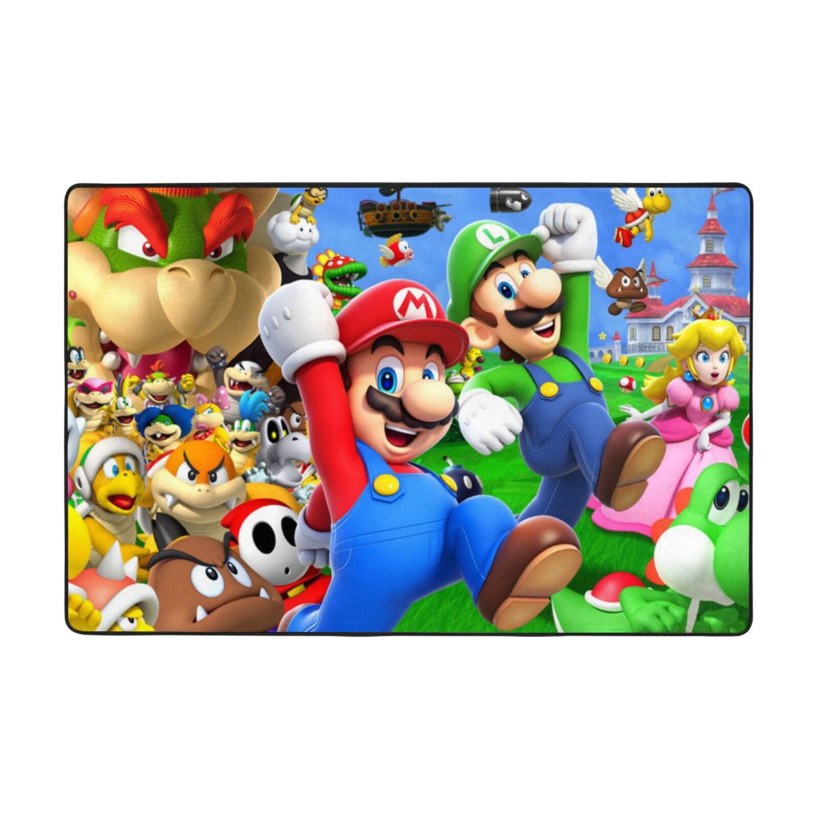 Super Mario Area Rugs, Large Carpet, Washable Rug Mat, Flannel Non-Slip ...