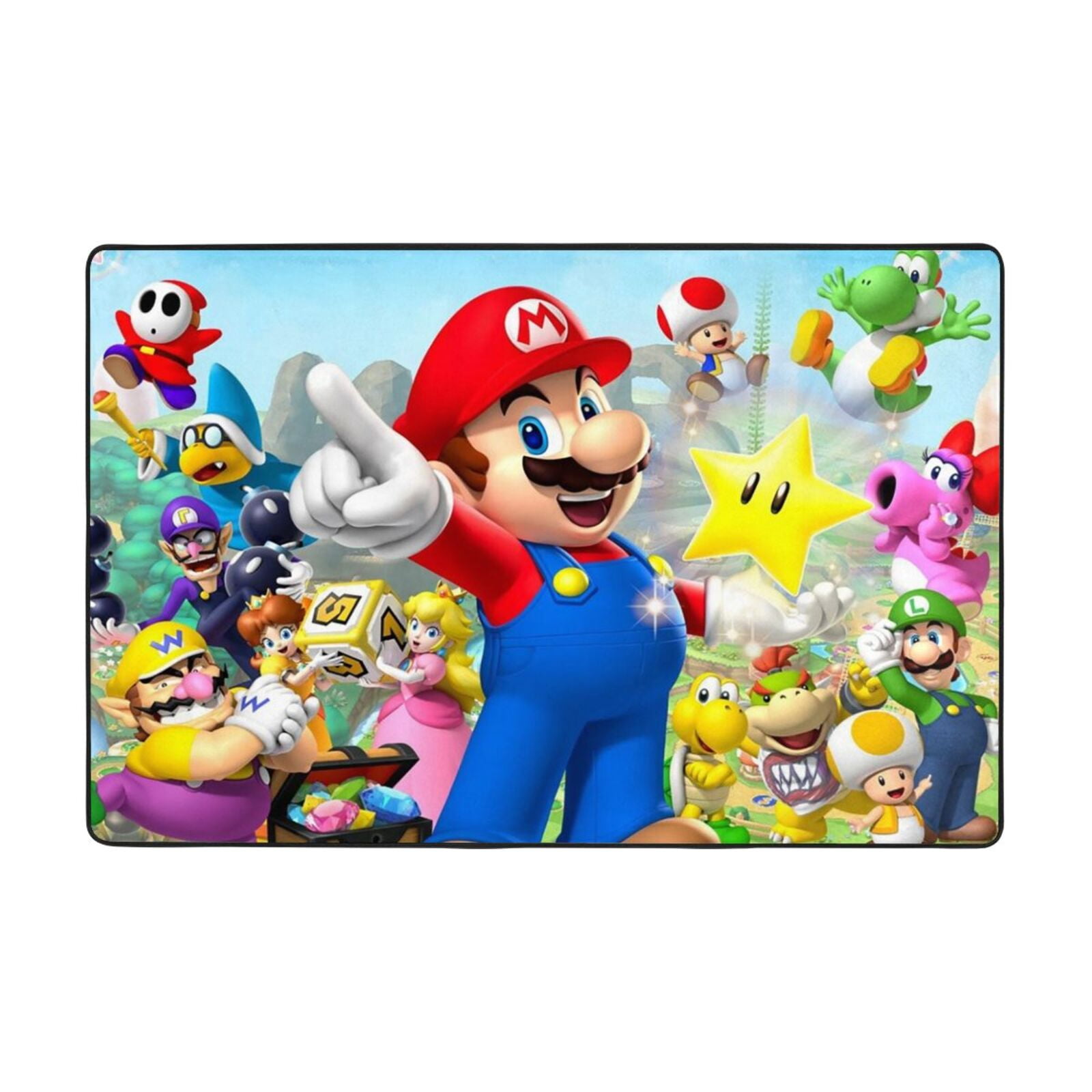 Super Mario Area Rugs, Large Carpet, Washable Rug Mat, Flannel Non-Slip ...