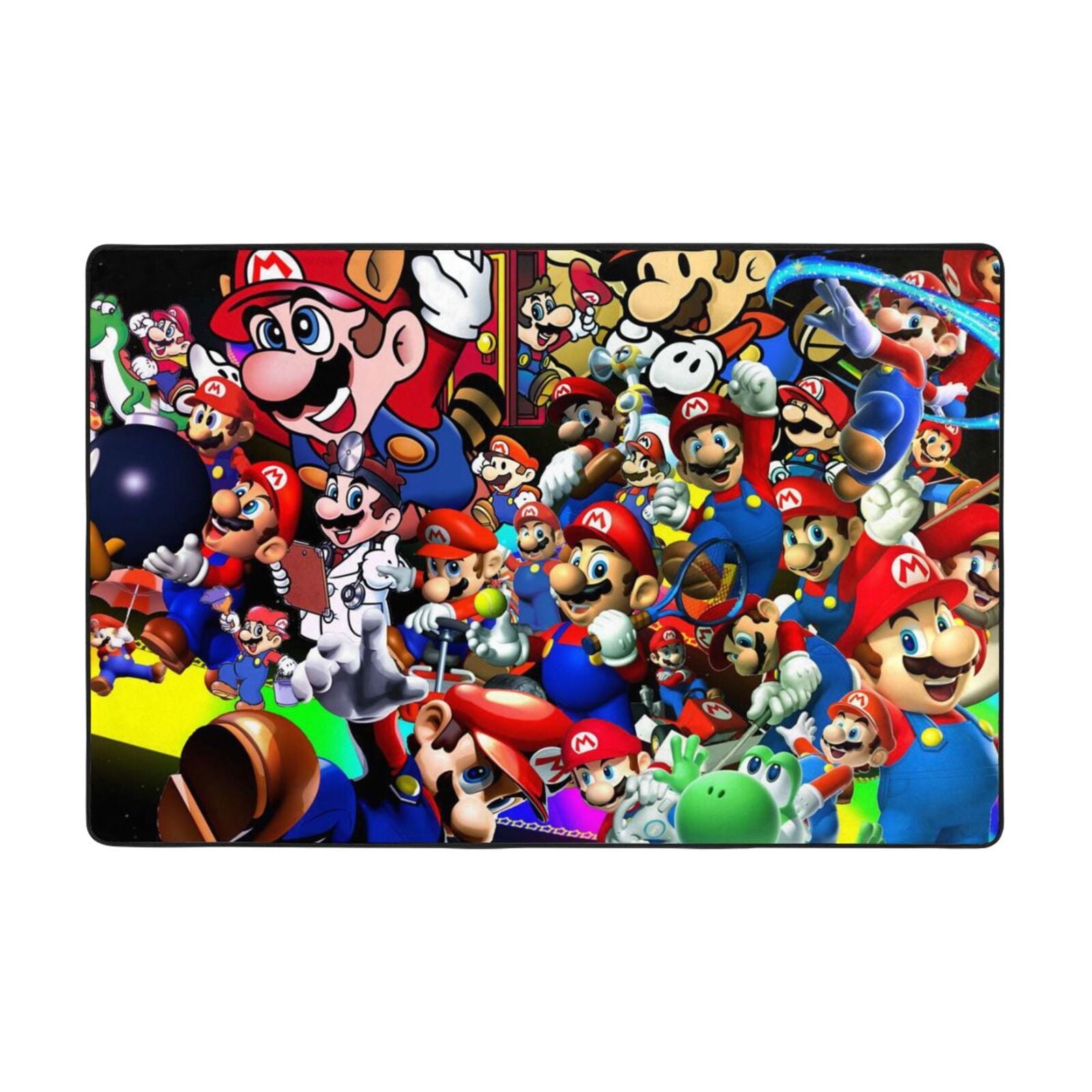 Super Mario Area Rugs, Large Carpet, Washable Rug Mat, Flannel Non-Slip ...
