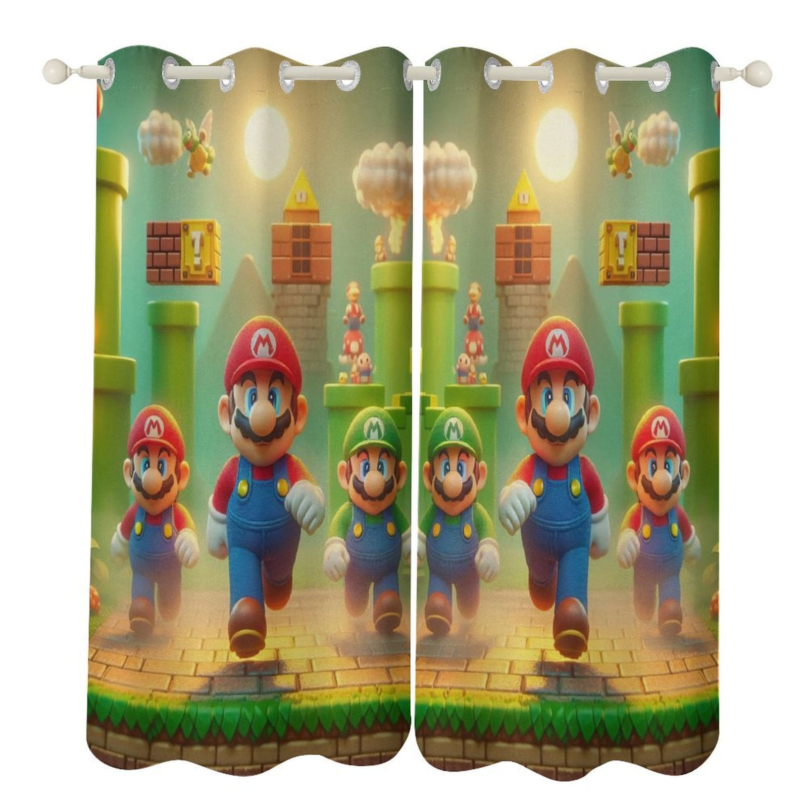 Super-Mario BROS Curtains 72 inch,2 Panels Set,100% Blackout Curtain ...