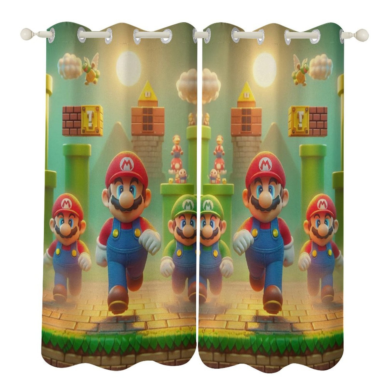 Super-Mario BROS Curtains 84 inch,2 Panels Set,100% Blackout Curtain ...