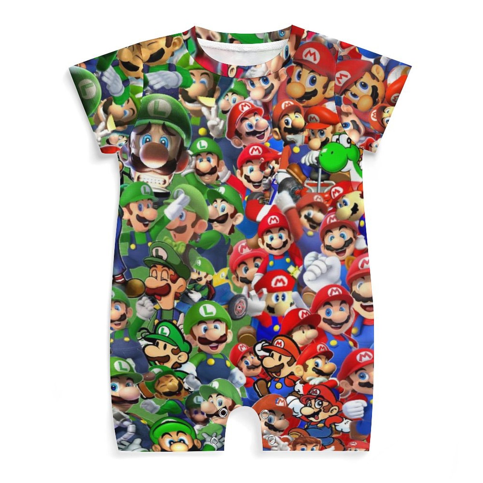 Super Mario Baby Boy Girl Romper Short Sleeve Cotton Bodysuit Outfits ...
