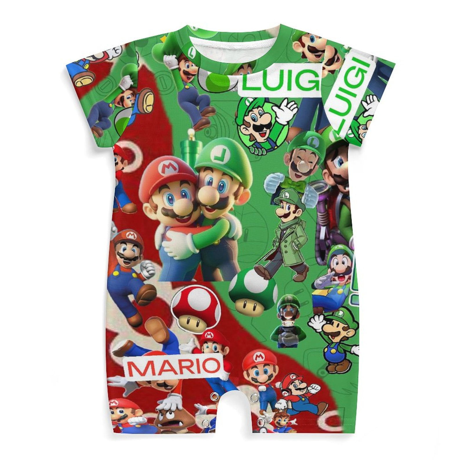 Super Mario Baby Boy Girl Romper Short Sleeve Cotton Bodysuit Outfits ...