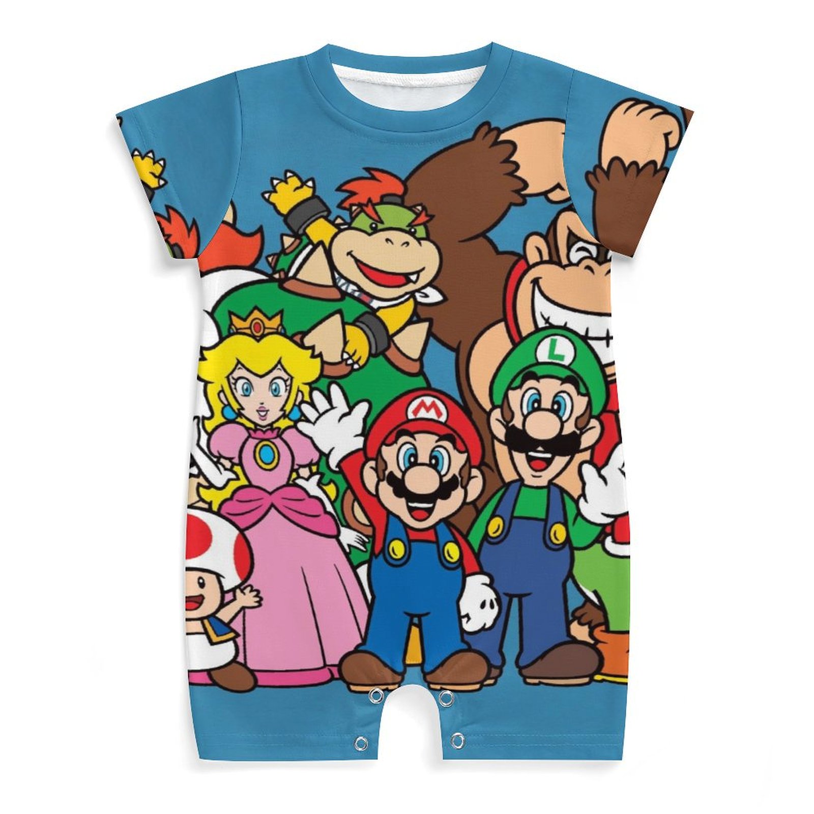 Super Mario Baby Boy Girl Romper Short Sleeve Cotton Bodysuit Outfits ...