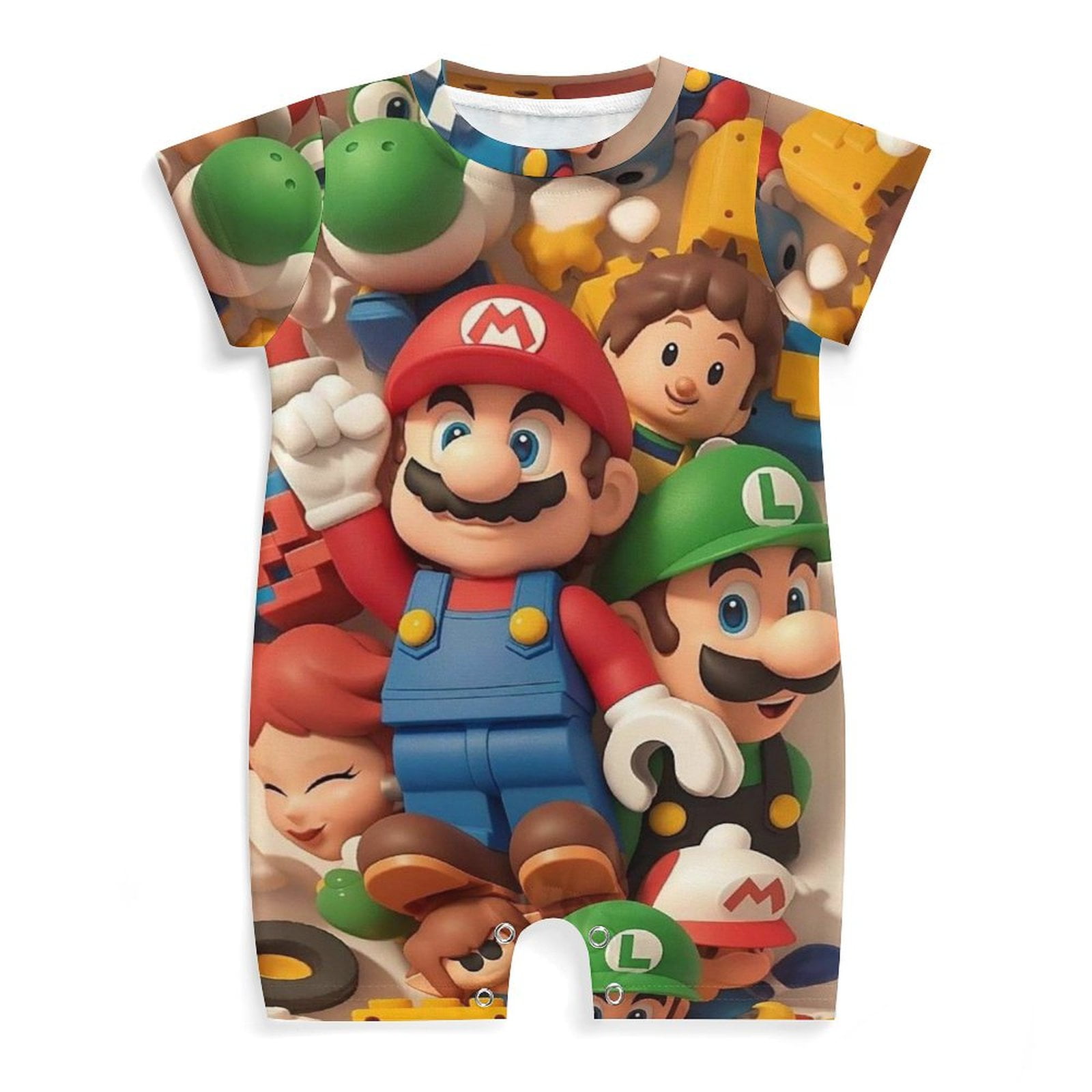 Super Mario Baby Boy Girl Romper Short Sleeve Cotton Bodysuit Outfits ...