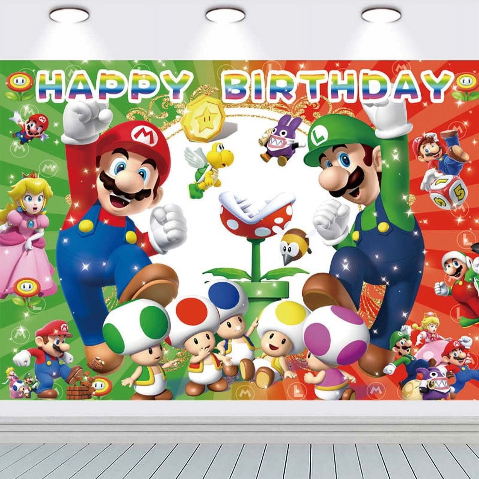 Super Mario Backdrop Background Banner Birthday Party Supplies ...
