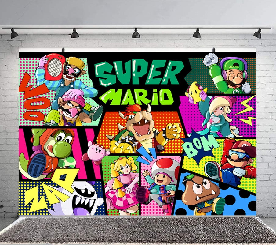 Super Mario Backdrop Banner Party Supplies Poster Movie Theme ...