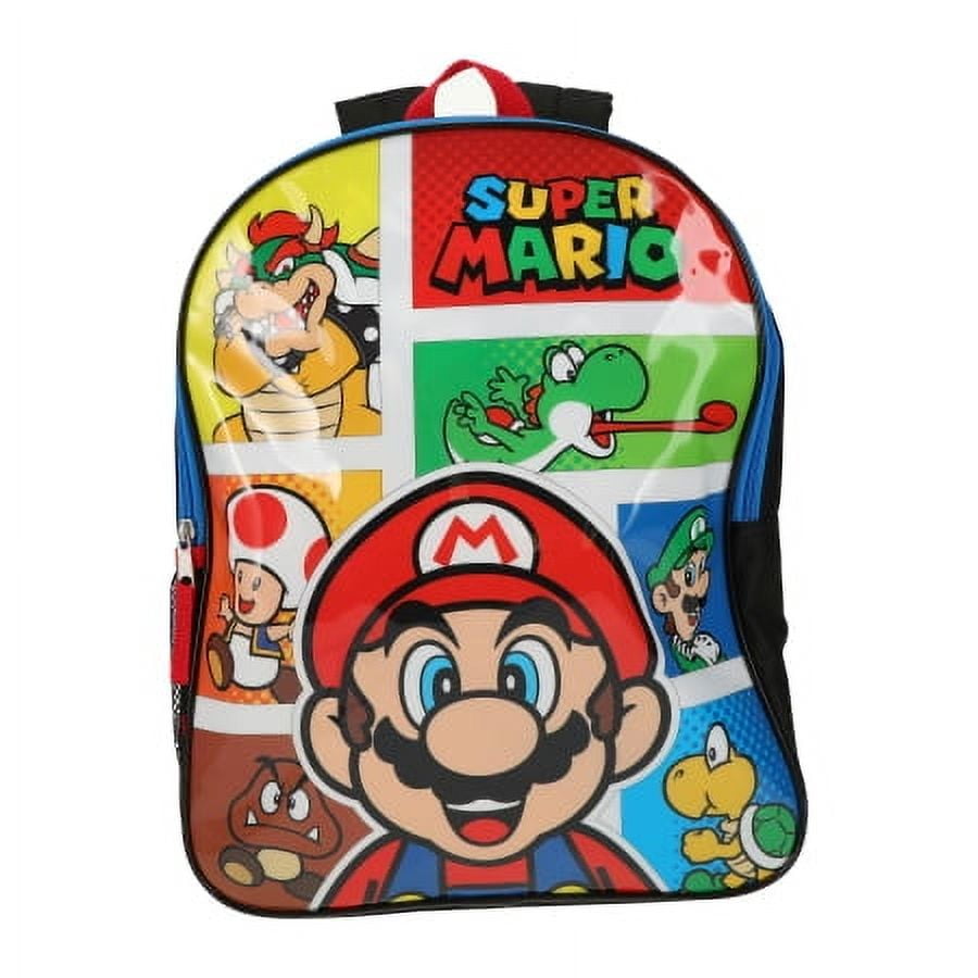 Super Mario Backpack 15 Inch - Size: 12in (W) x 15in (L) x 5in (D ...