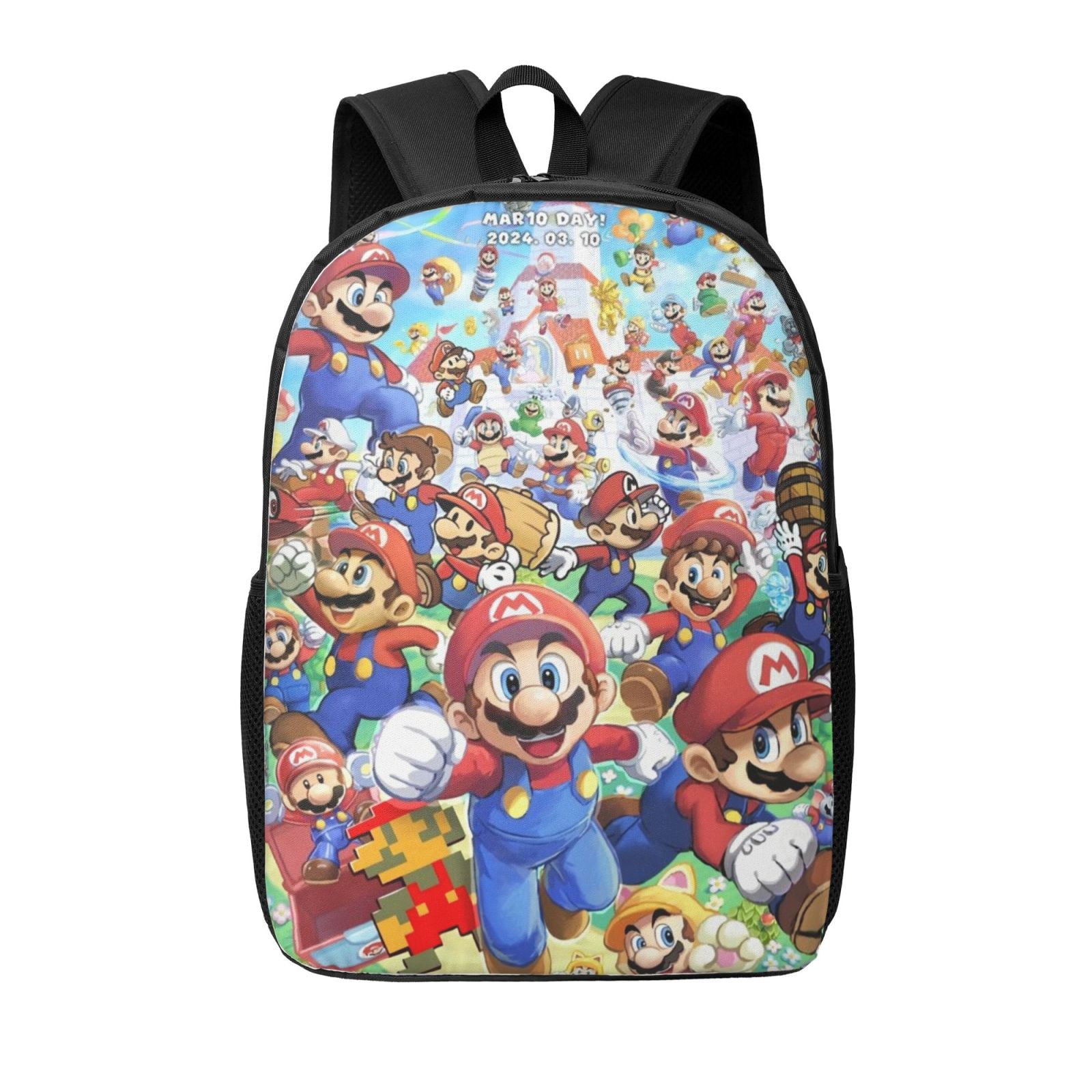 Super Mario Backpack 17in Large Cartoon Laptop Bag Casual Travel ...