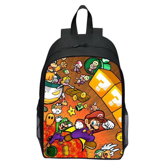 Super Mario Backpack Bowser Luigi Princess Peach Yoshi 16" Kids Bag ...