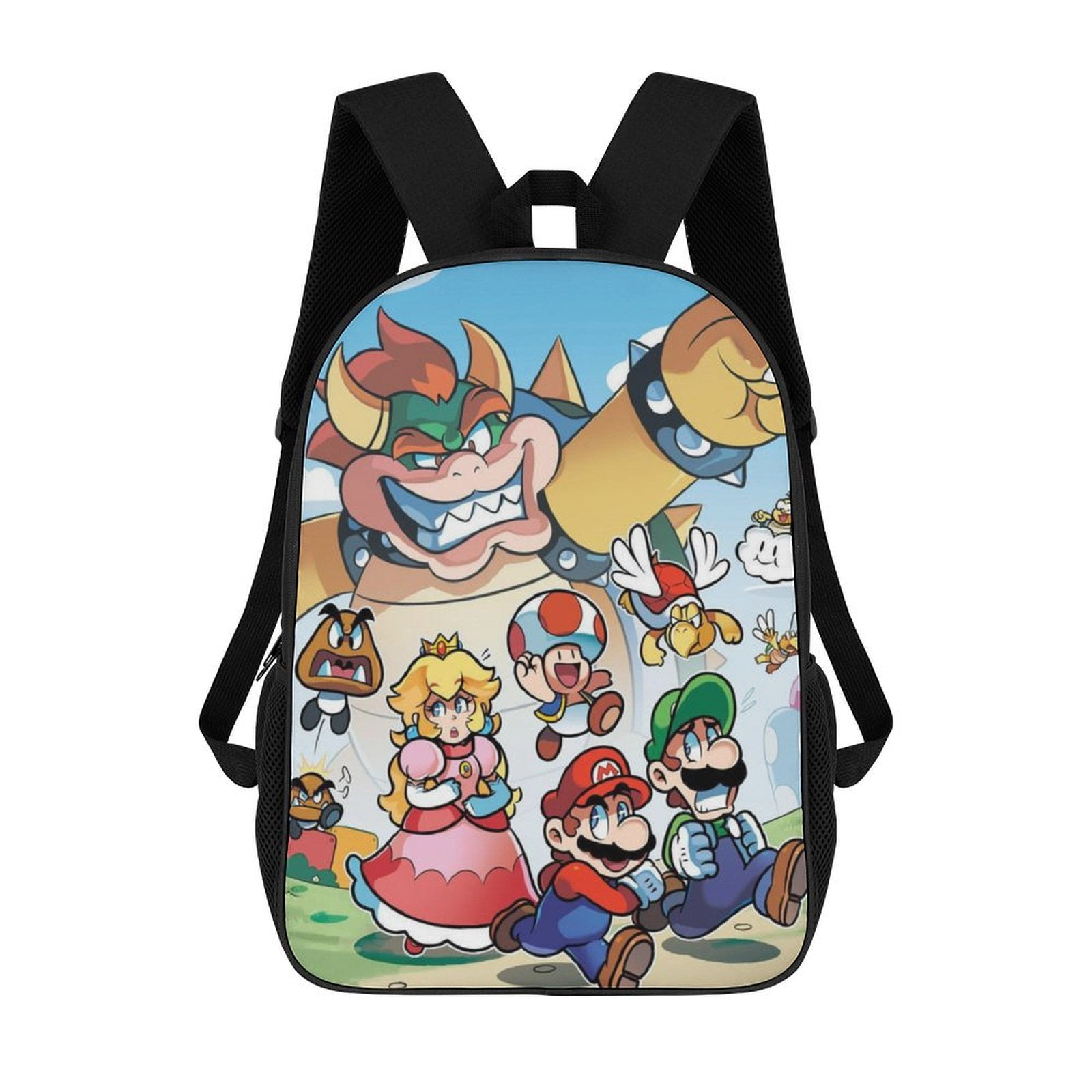 Super Mario Backpack Cartoon 17 Inch Shoulder Backpack Bag Large ...