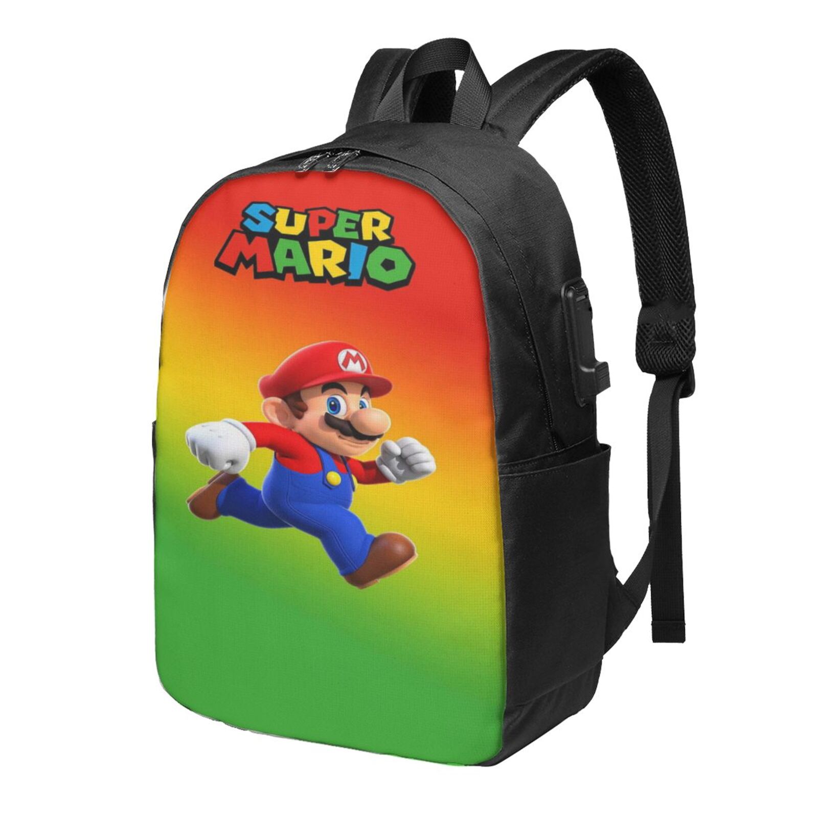Super Mario Backpack with USB Charging Port Daypack Laptop Backpack ...