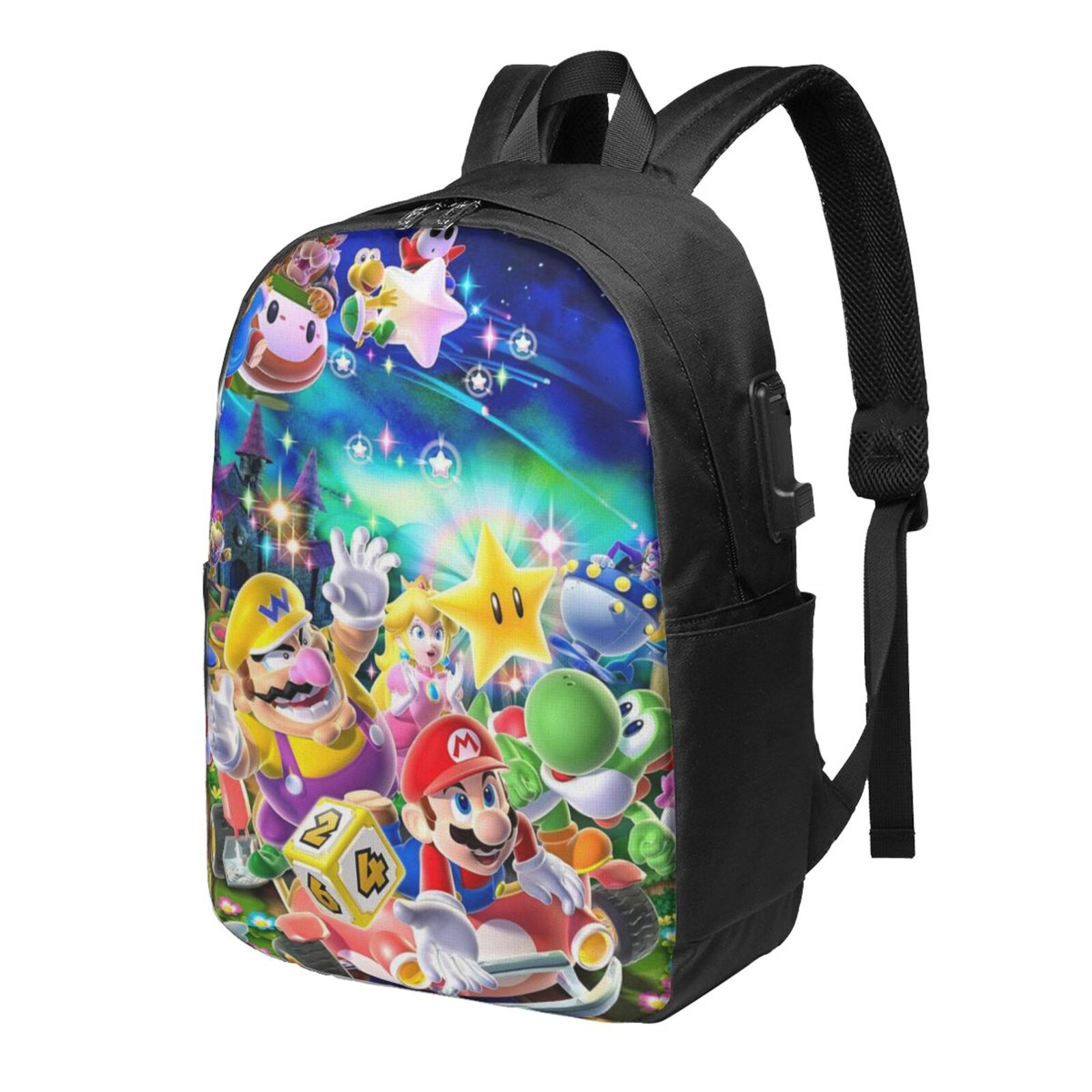 Super Mario Backpack with USB Charging Port Daypack Laptop Backpack ...