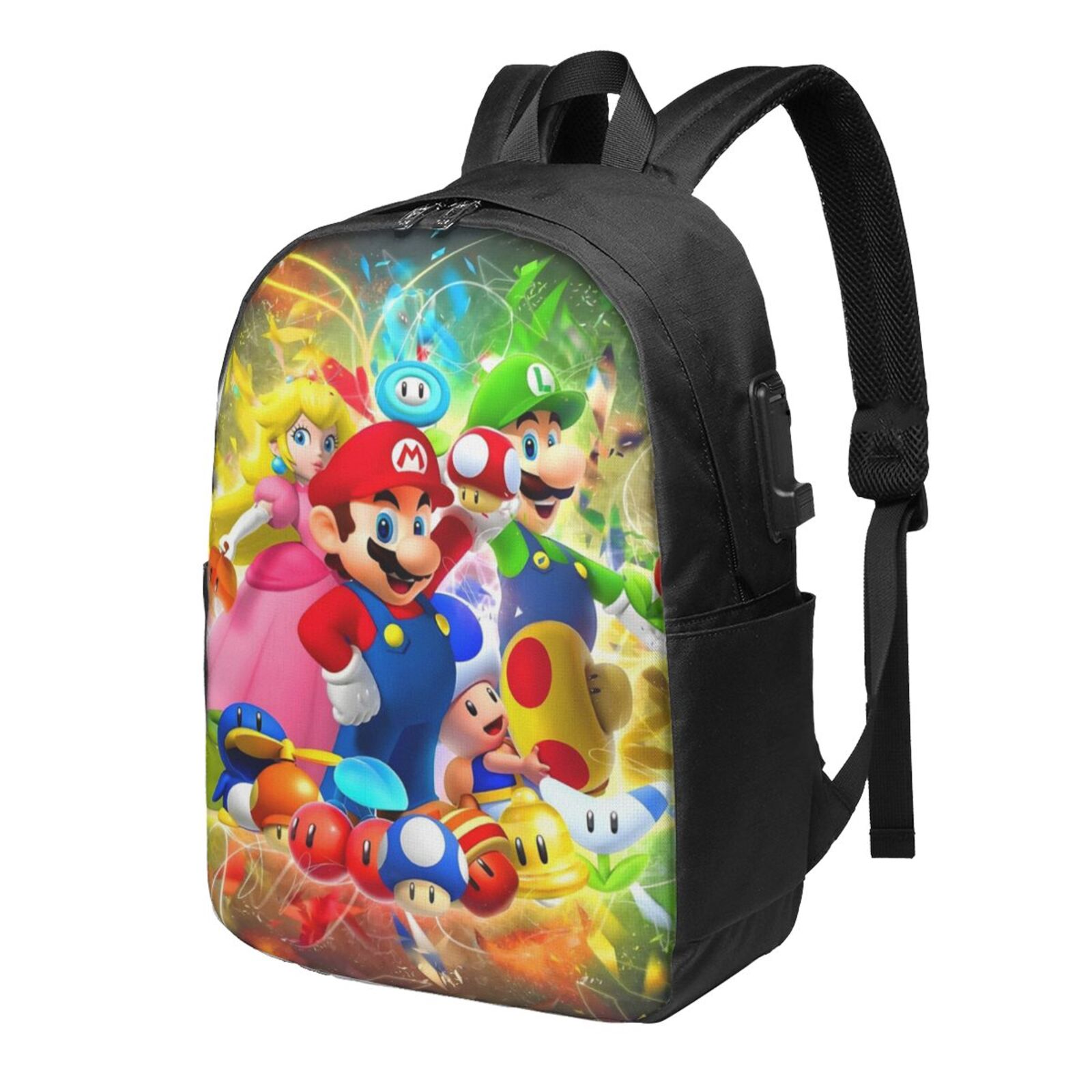 Super Mario Backpack with USB Charging Port Daypack Laptop Backpack ...