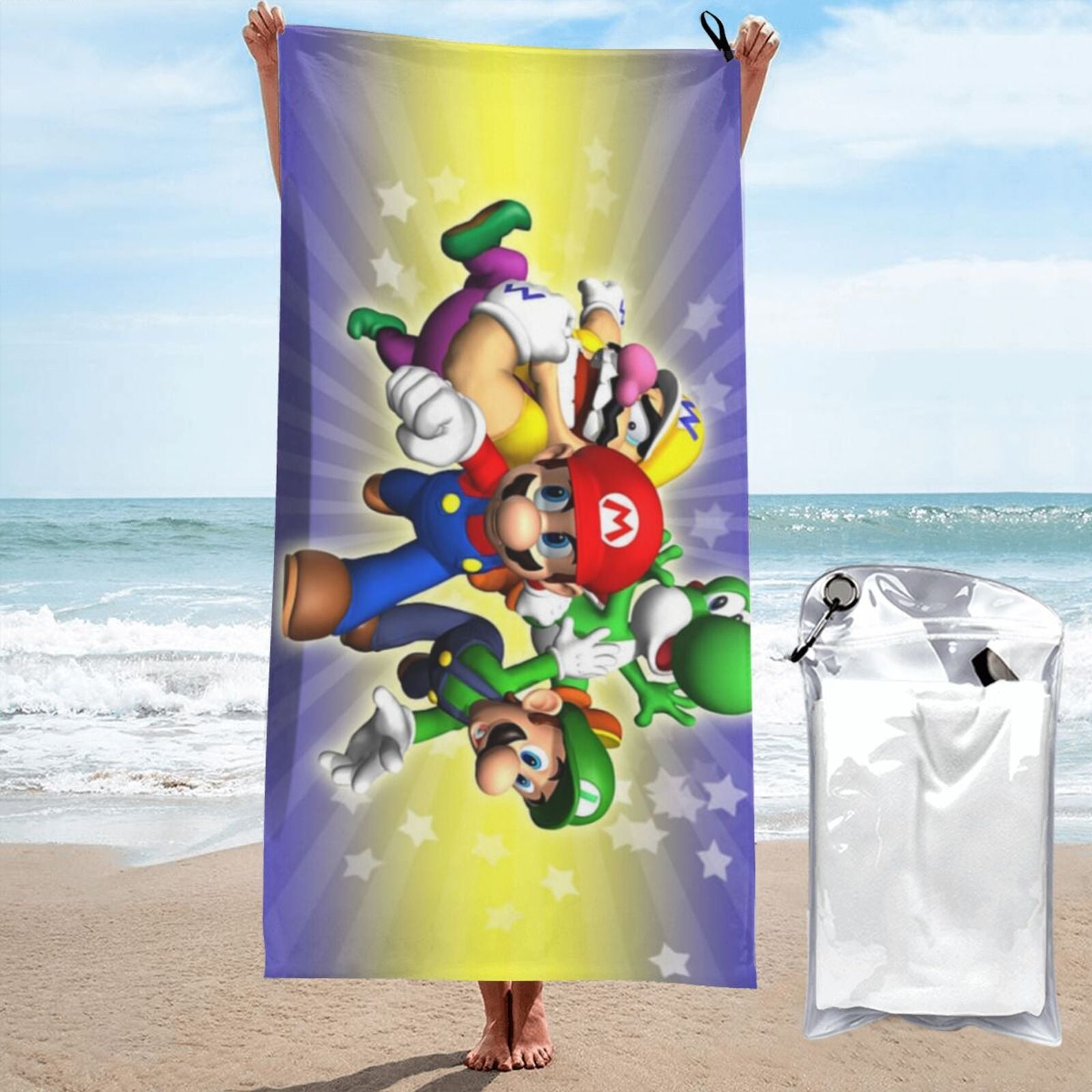 Super Mario Beach Towel Absorbent Large Towel 3D Cartoon Towel Fast ...