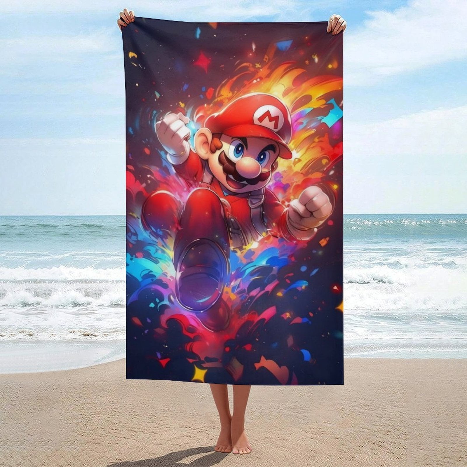 Super Mario Beach Towel Pool Towel Extra Large 130x80cm - Walmart.com