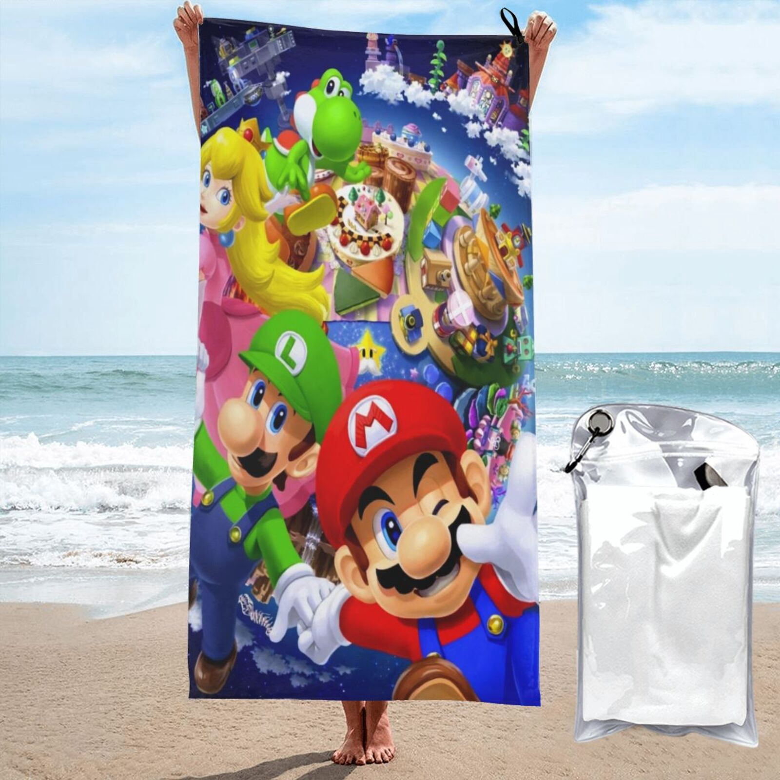 Super Mario Beach Towel Soft Lightweight Quick Dry Bath Towels Kids ...