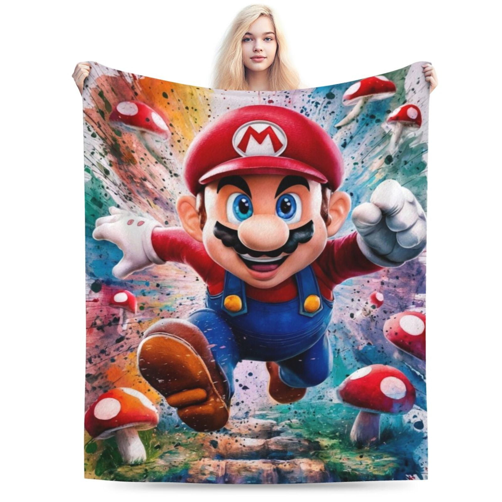 Super Mario Bed Blanket 3D Printed Throw Blanket Lightweight Super Soft ...
