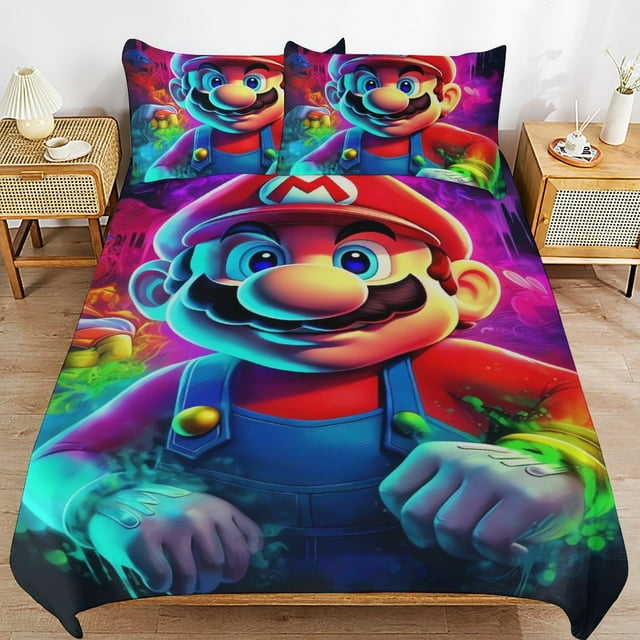 Super Mario Bed Duvet Cover Microfiber Bedding Sets 3D Printed ...