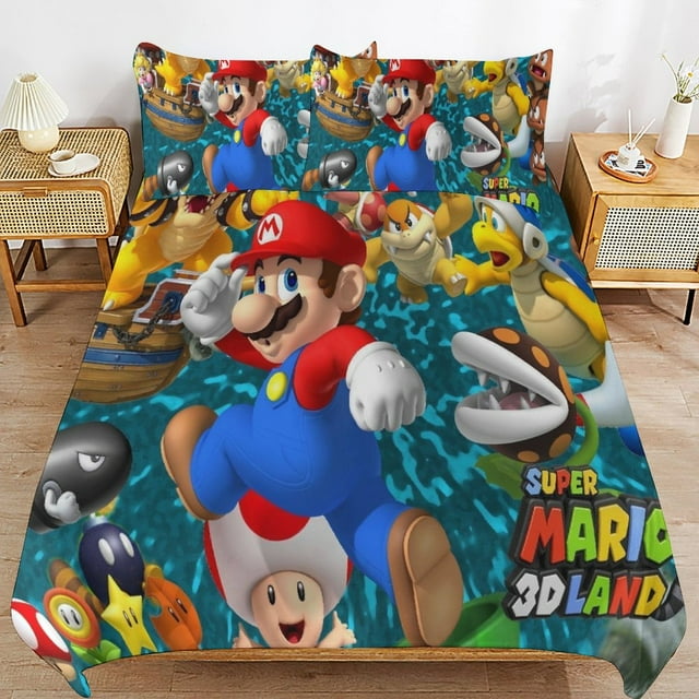 Super Mario Bed Duvet Cover Microfiber Bedding Sets 3D Printed ...