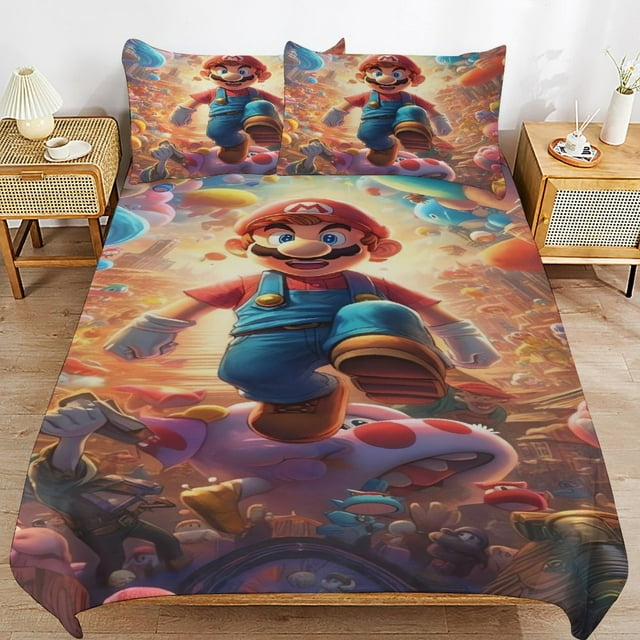 Super Mario Bed Duvet Cover Microfiber Bedding Sets 3D Printed ...