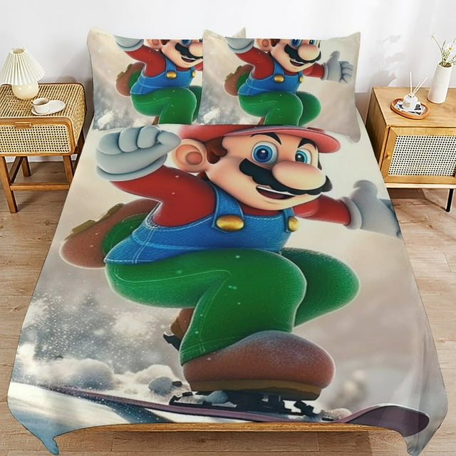 Super Mario Bed Duvet Cover Microfiber Bedding Sets 3D Printed ...