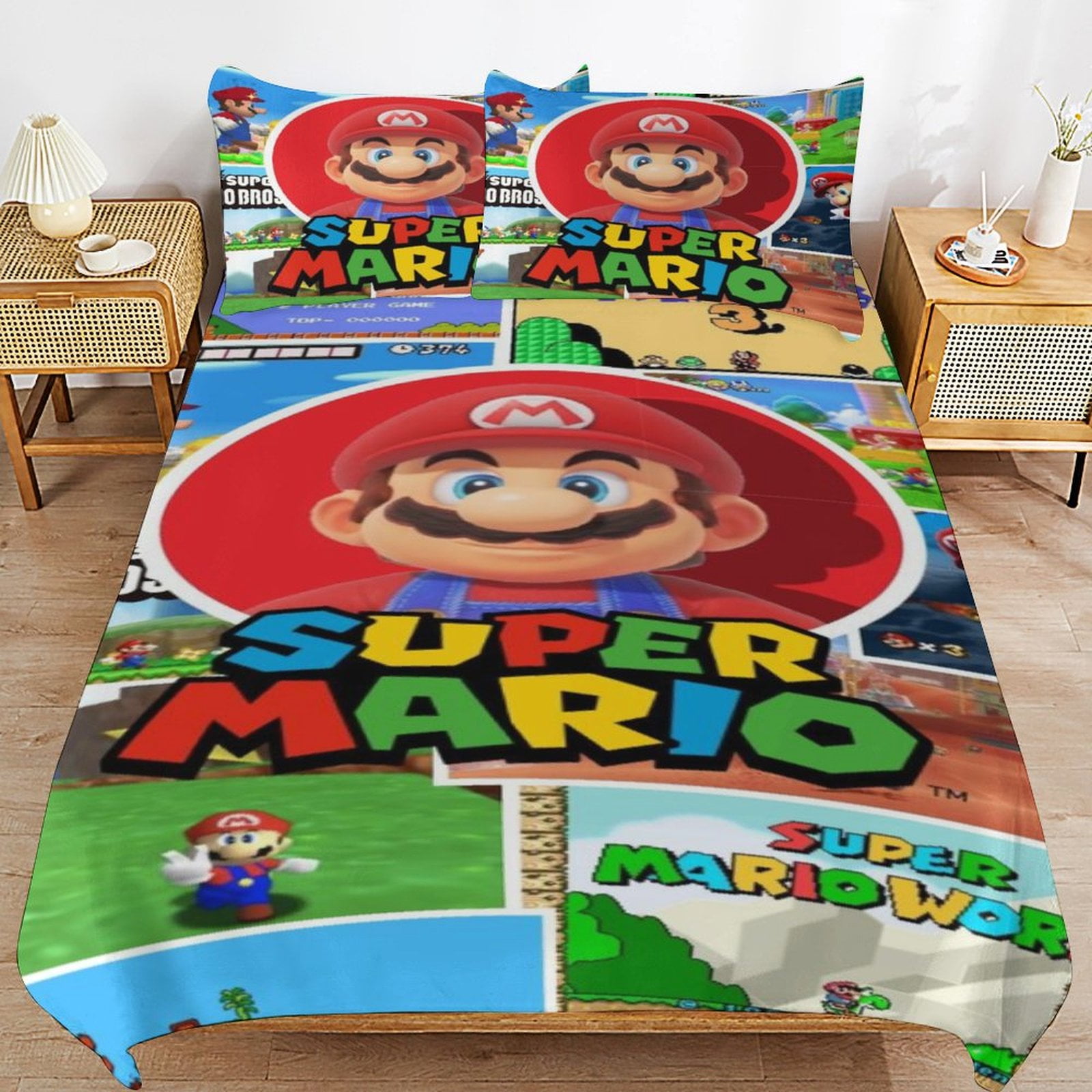 Super Mario Bed Duvet Cover Microfiber Bedding Sets 3D Printed ...