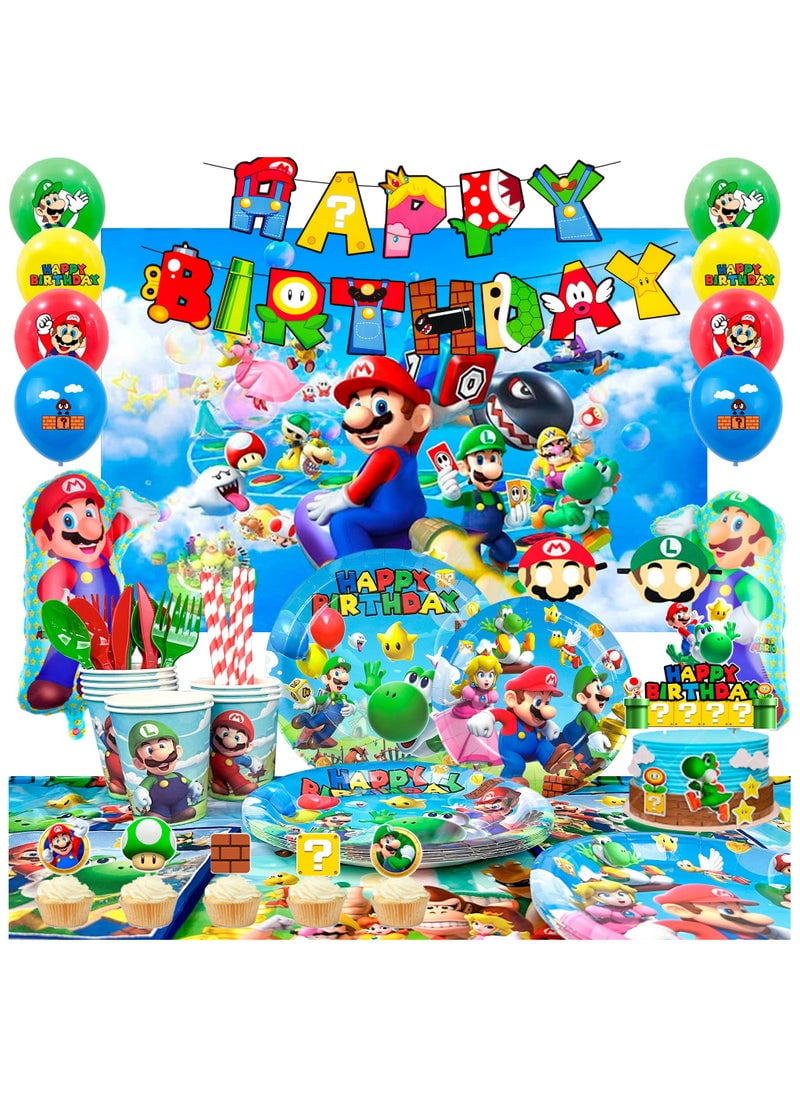 Super Mario Birthday Party Supplies Serve 10 Guests, Mario Bros Party ...