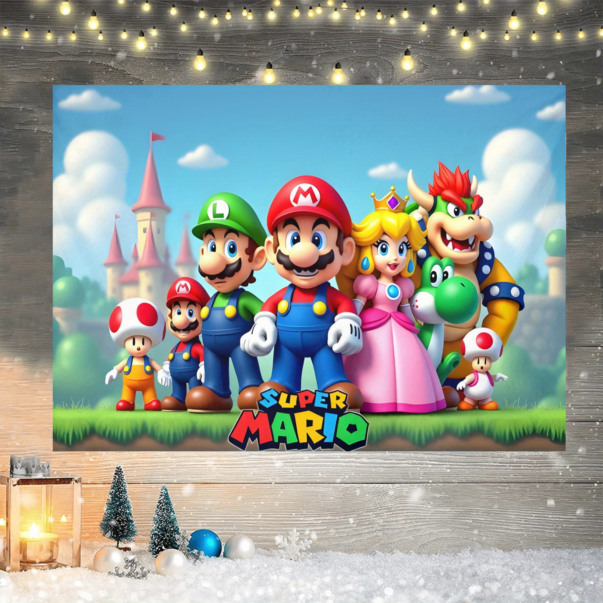 Super Mario Birthday Party background Poster - Perfect for rooms ...