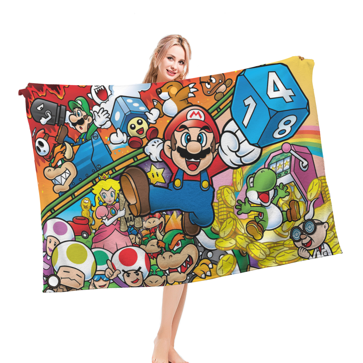 Super Mario Blanket Bed Throw - Soft Lightweight Plush Comfort Luxury ...