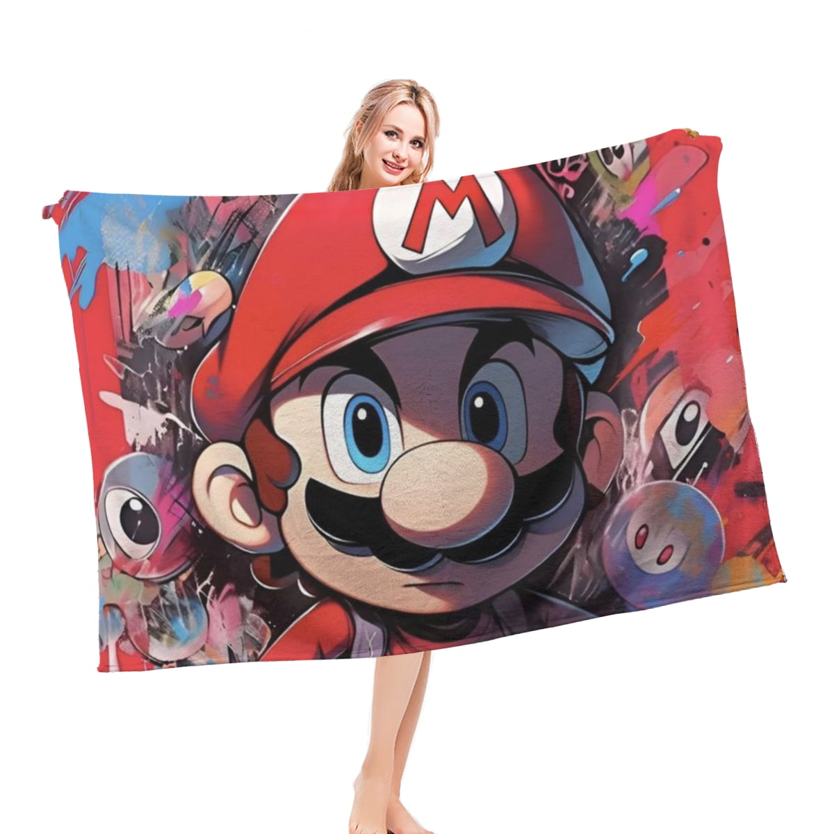 Super Mario Blanket Bed Throw - Soft Lightweight Plush Comfort Luxury ...