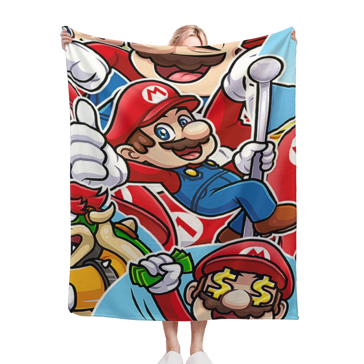 Super Mario Blanket Bed Throw - Soft Lightweight Plush Comfort Luxury ...