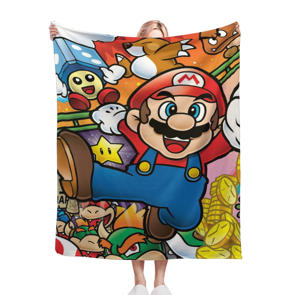 Super Mario Blanket Bed Throw - Soft Lightweight Plush Comfort Luxury ...