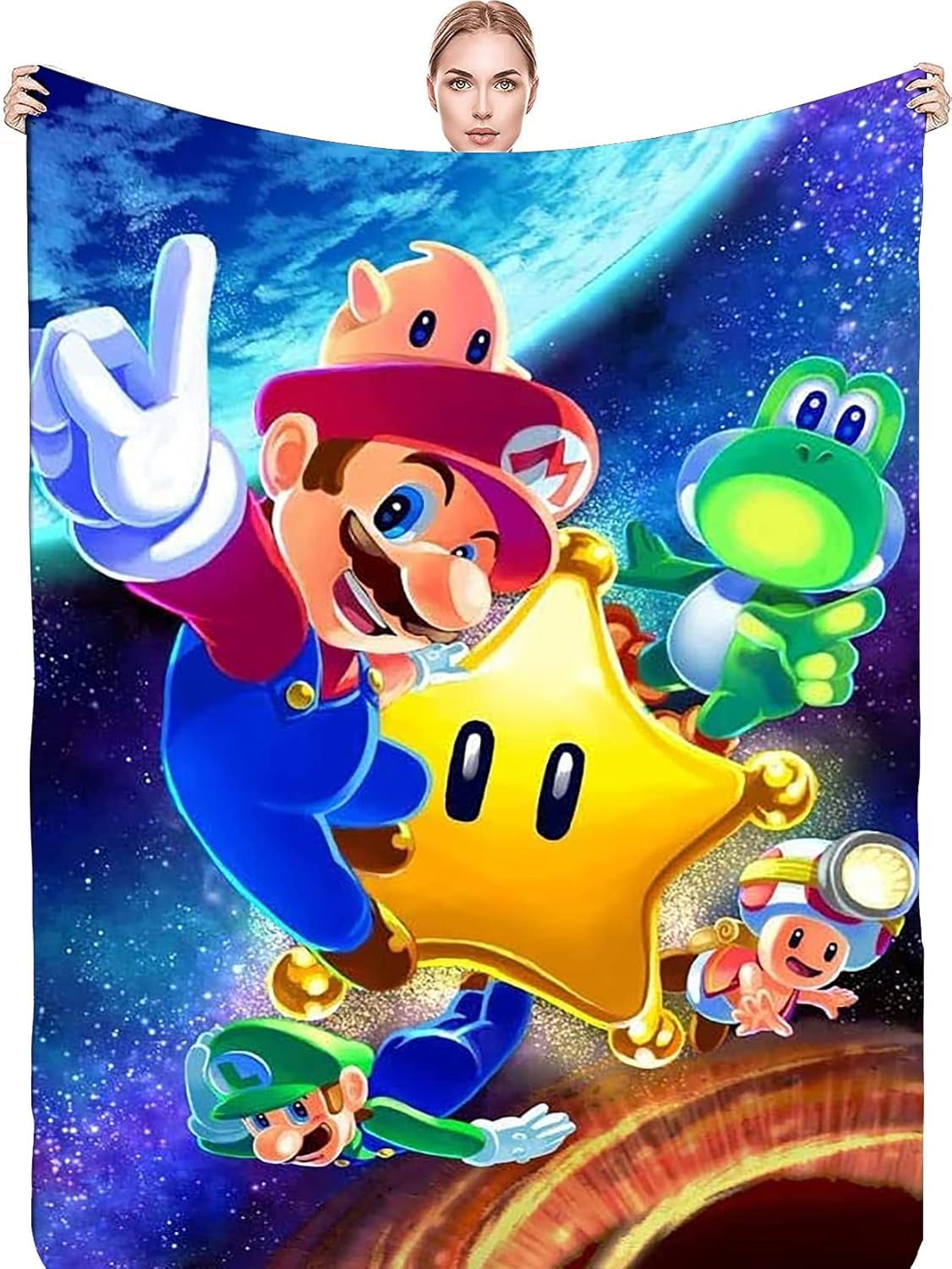 Super Mario Blanket Cartoon Game Flannel Stuff Throw Blankets ...