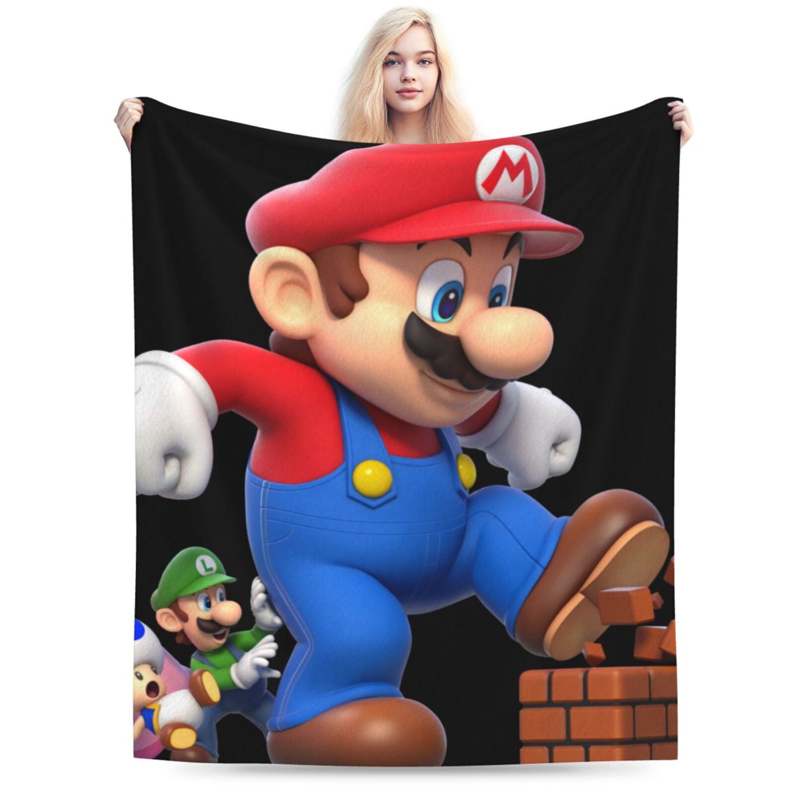 Super Mario Blanket, Cartoon Throw Blankets, Cozy Flannel Blankets For ...
