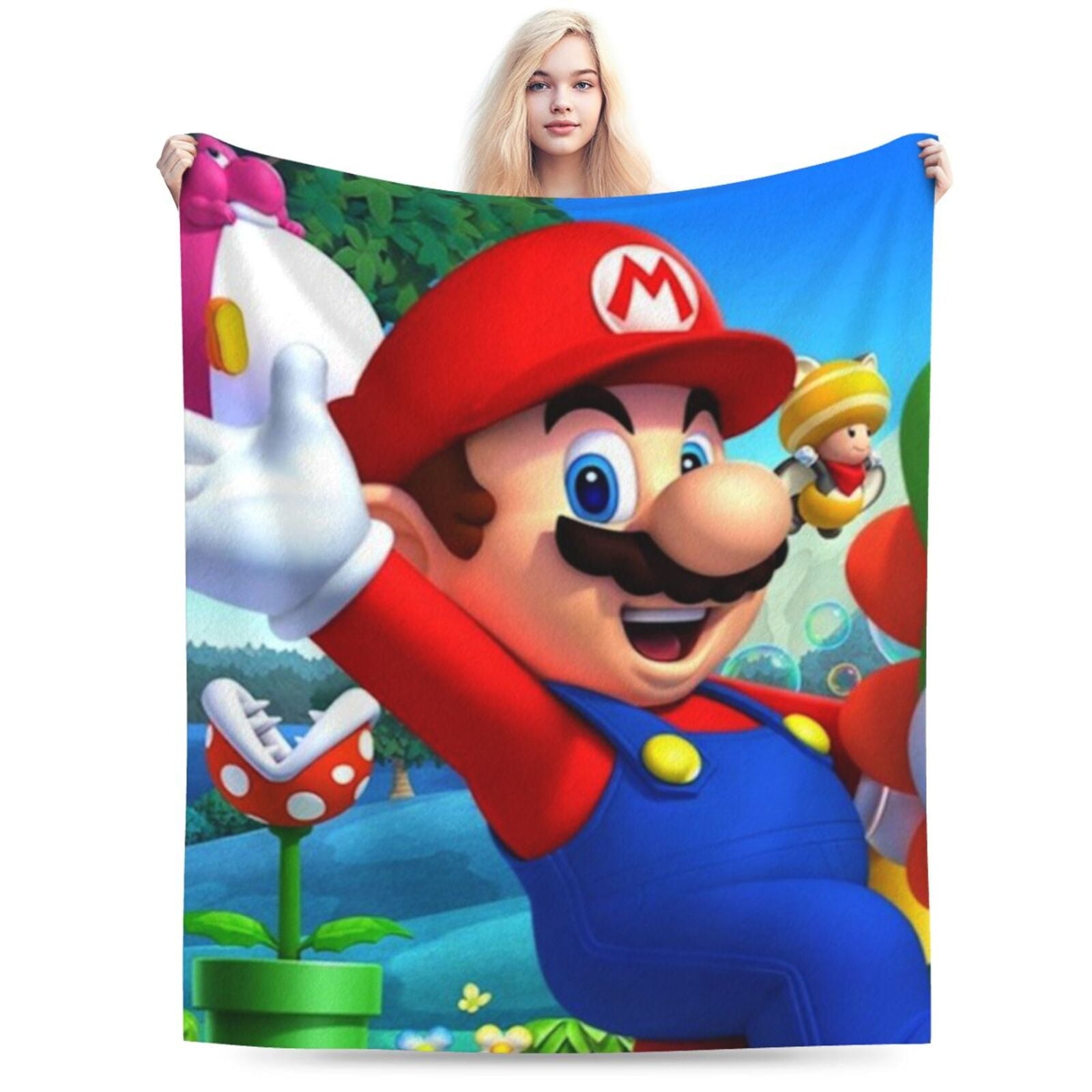 Super Mario Blanket, Cartoon Throw Blankets, Cozy Flannel Blankets For ...